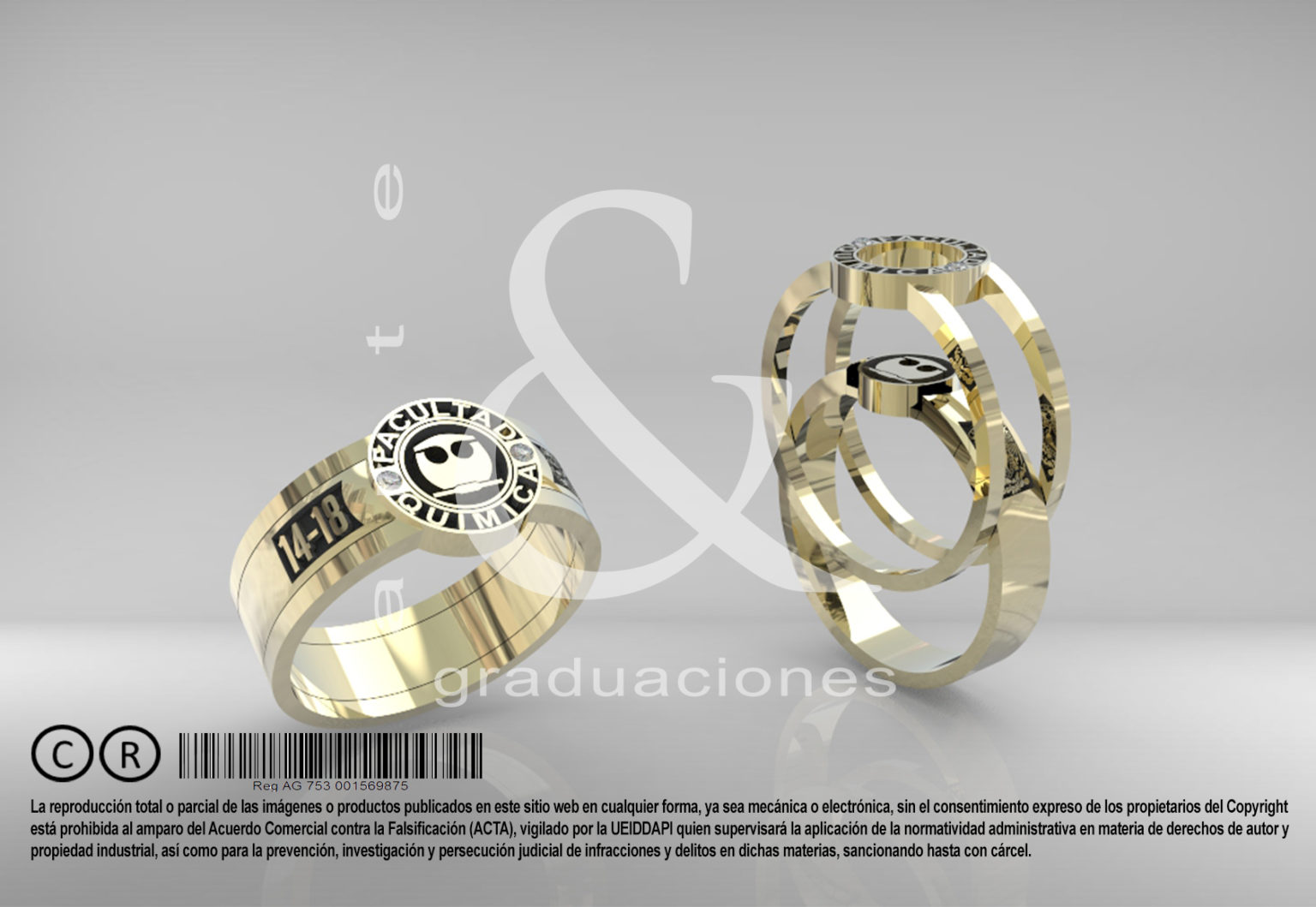 Anillo de Graduación Dama Alianza Picos – Anillos de Graduación para ...
